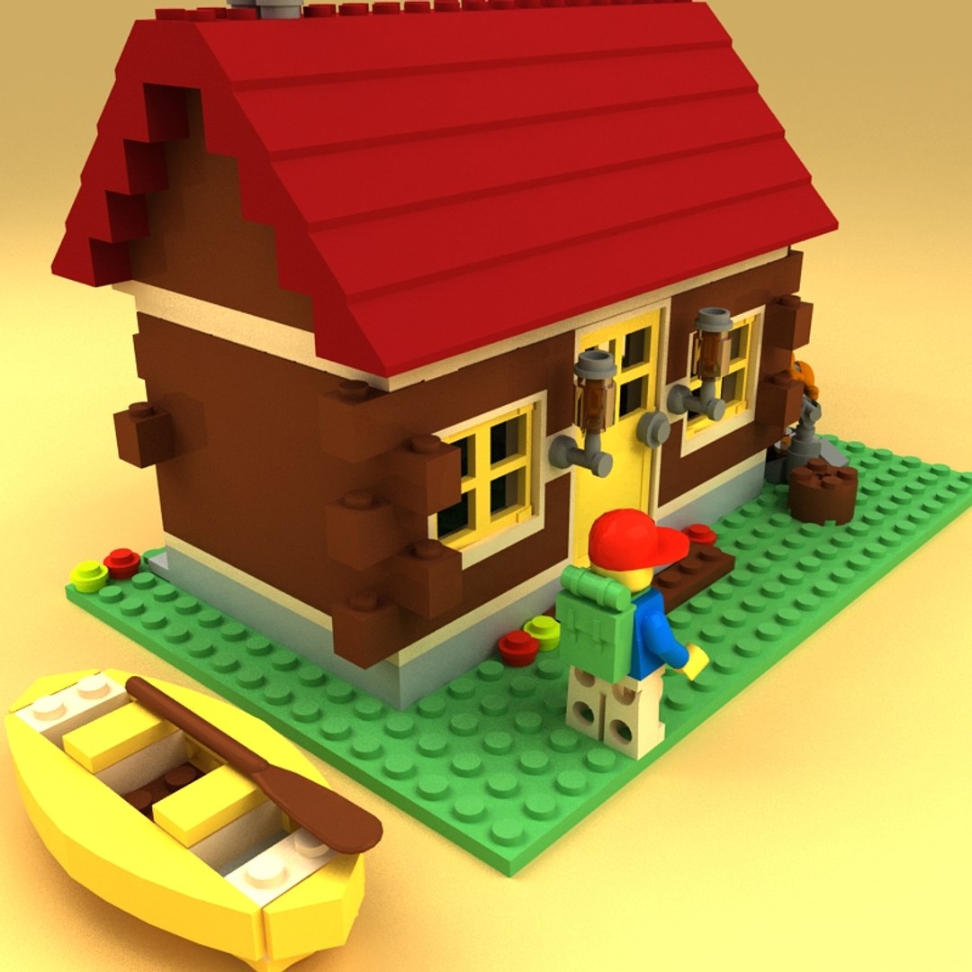 3d Model Logs Cabin Lego