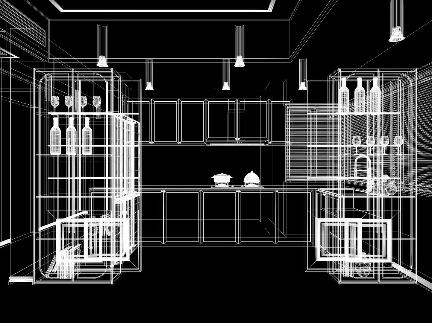 Open Modern Kitchen 3D Model - TurboSquid 2196559