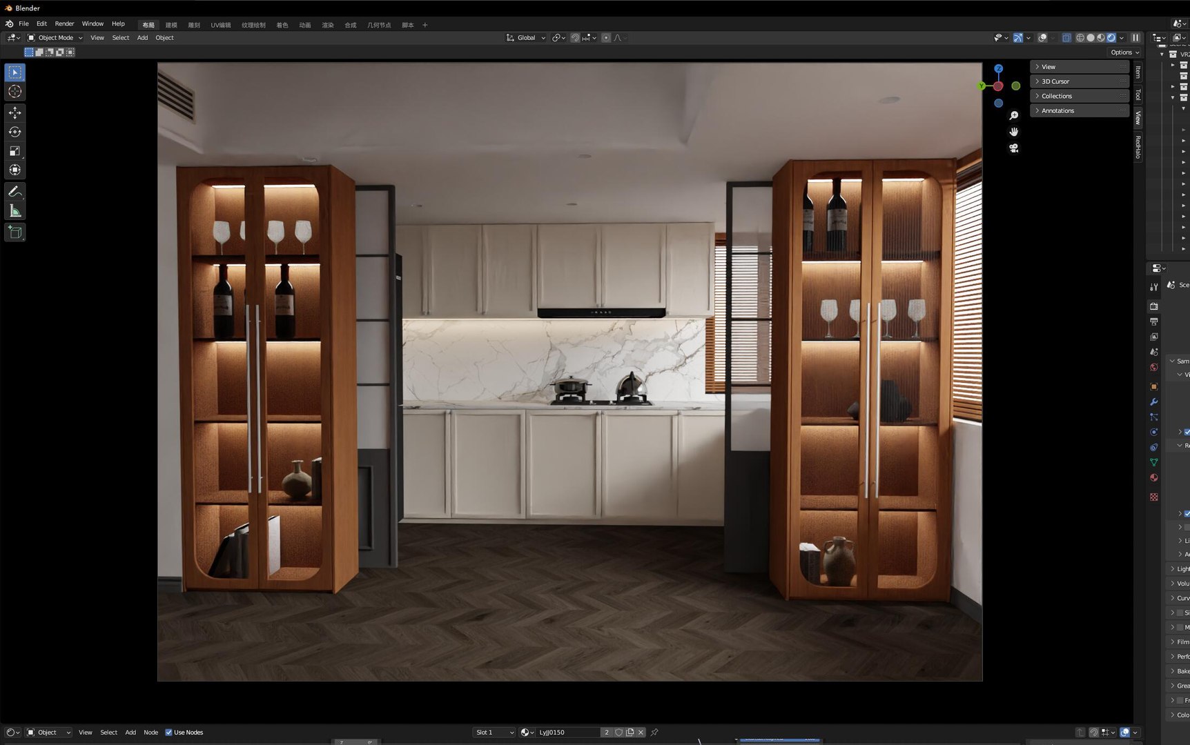 Open Modern Kitchen 3D Model - TurboSquid 2196559