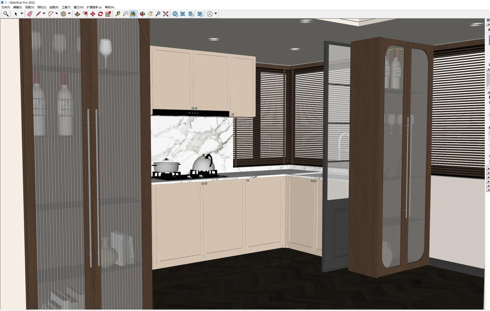 Open Modern Kitchen 3D Model - TurboSquid 2196559