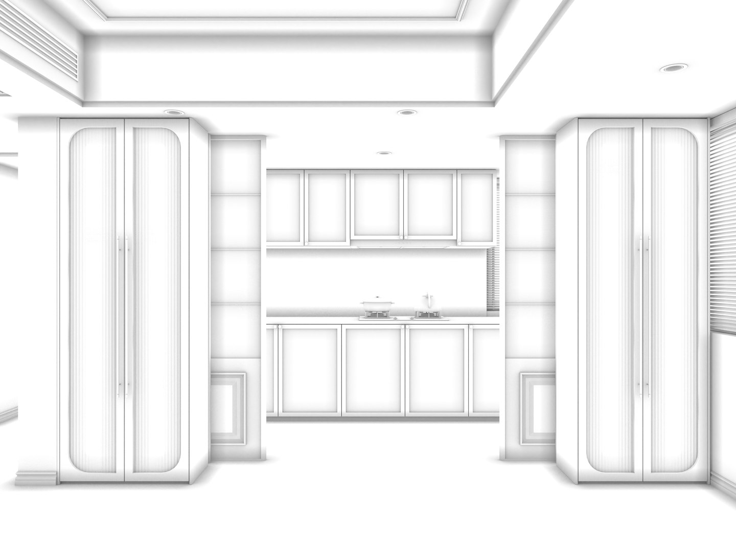 Open Modern Kitchen 3D Model - TurboSquid 2196559