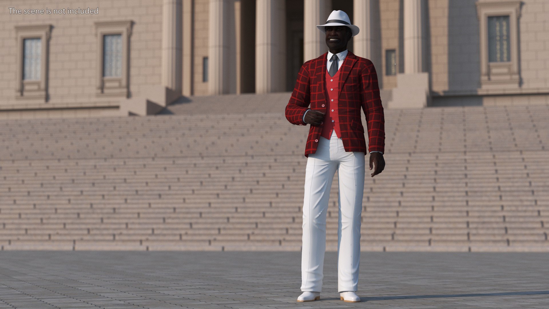 Afro American Elderly Man Formal Wear Rigged for Maya 3D model ...