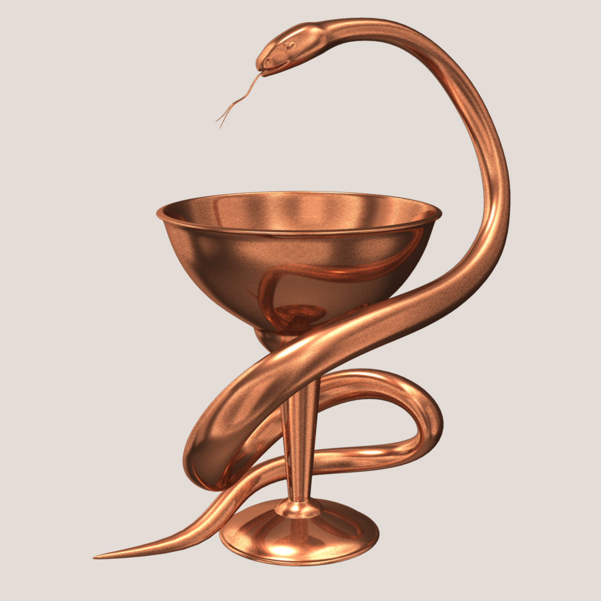 medical symbol snake cup obj