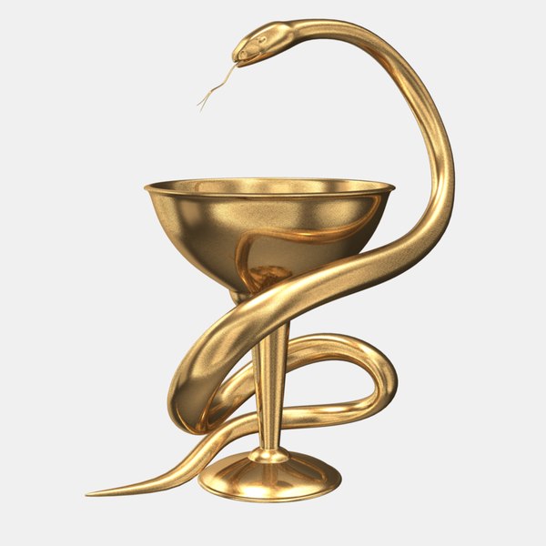 medical symbol snake cup obj