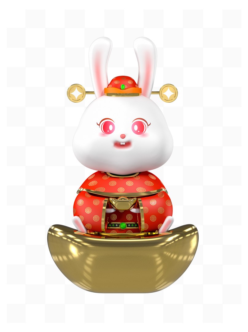 3D 2023 New Year Spring Festival Year Of The Rabbit 3d E Model ...