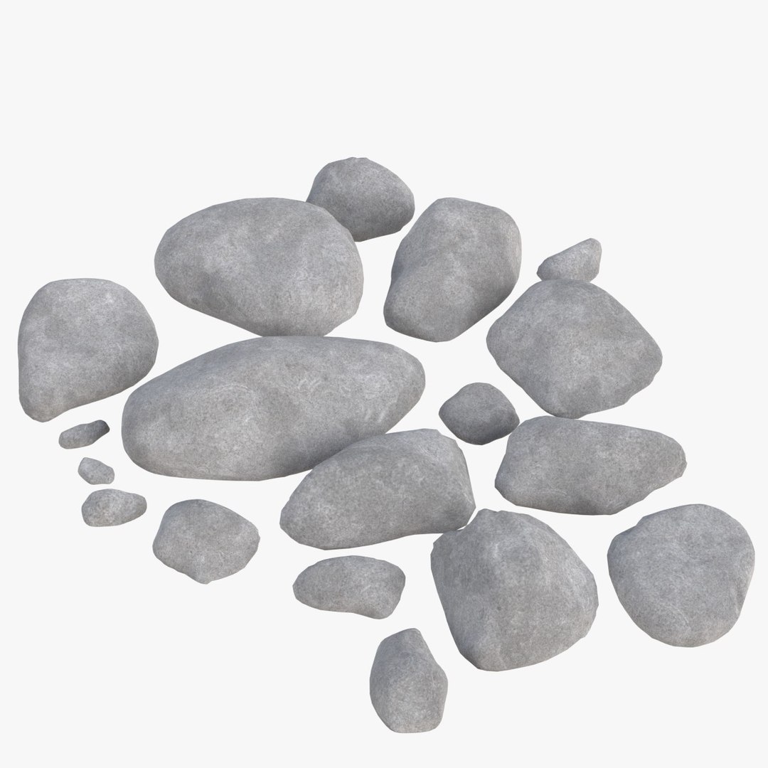 3D set pebbles stones - TurboSquid 1351454