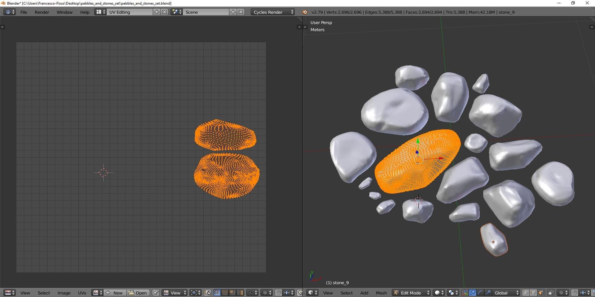3D set pebbles stones - TurboSquid 1351454