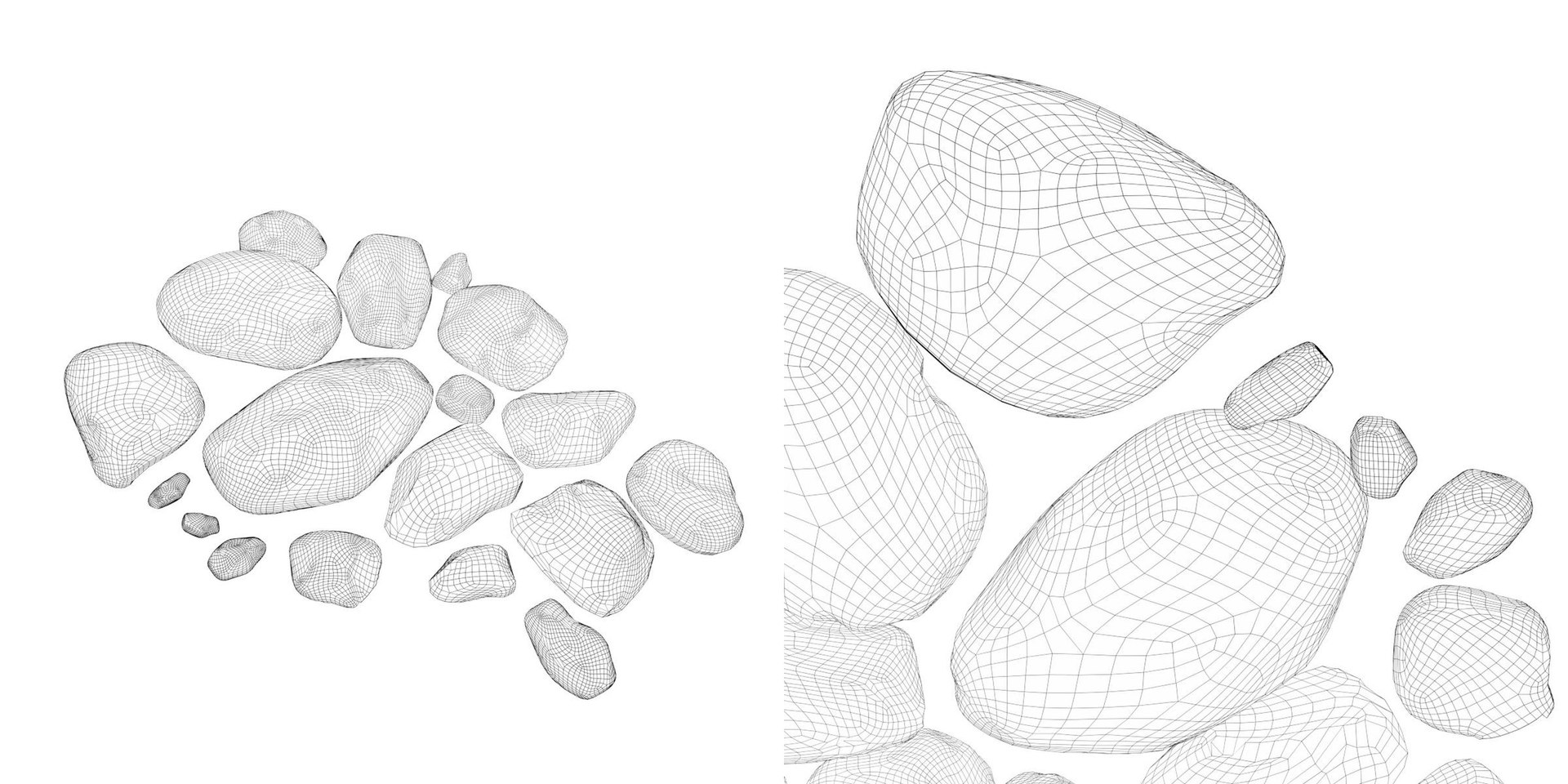 3D set pebbles stones - TurboSquid 1351454