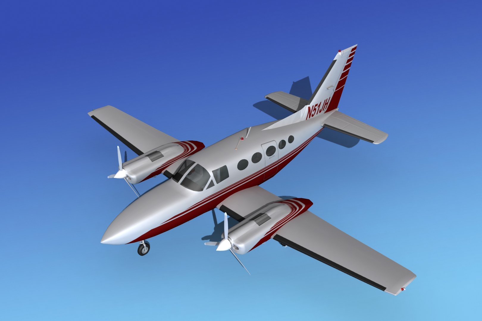 scale cessna 414 chancellor 3d model