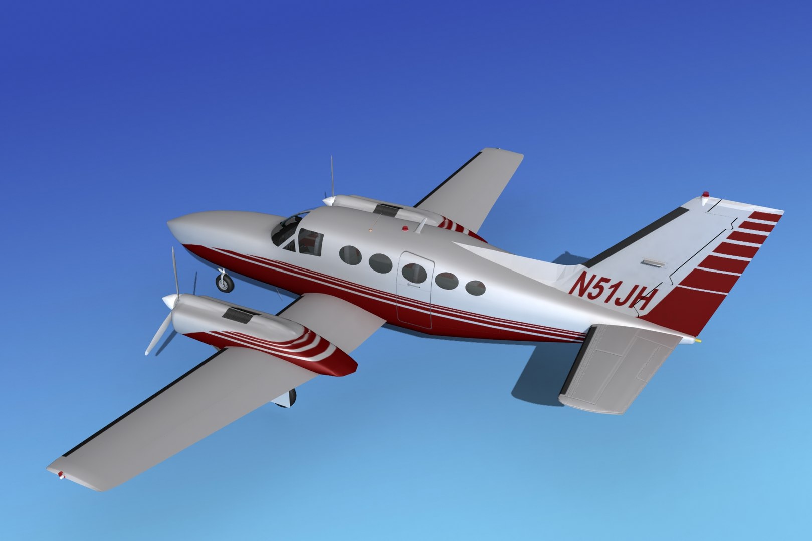 scale cessna 414 chancellor 3d model