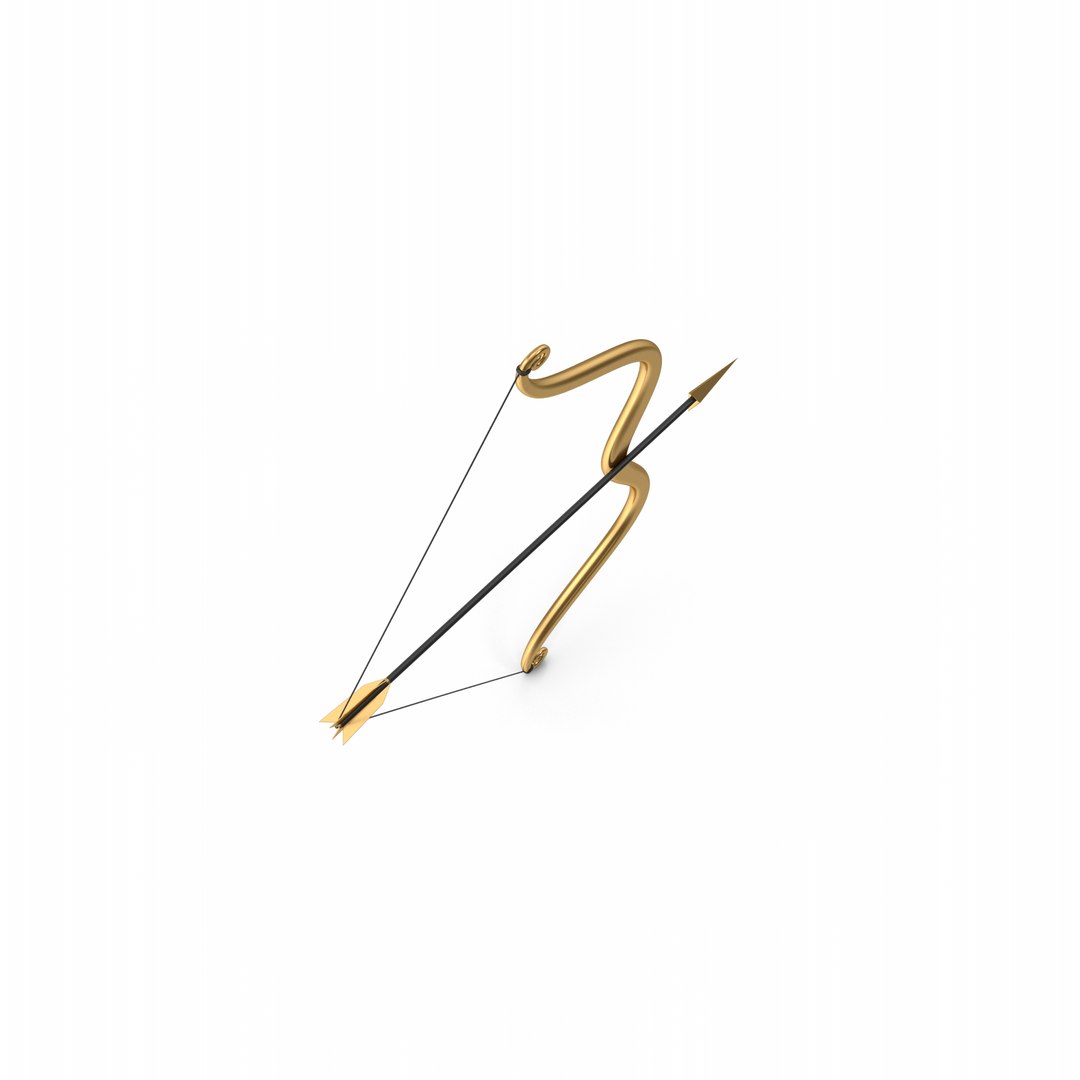Gold Arrow And Bow 3D Model - TurboSquid 2220884