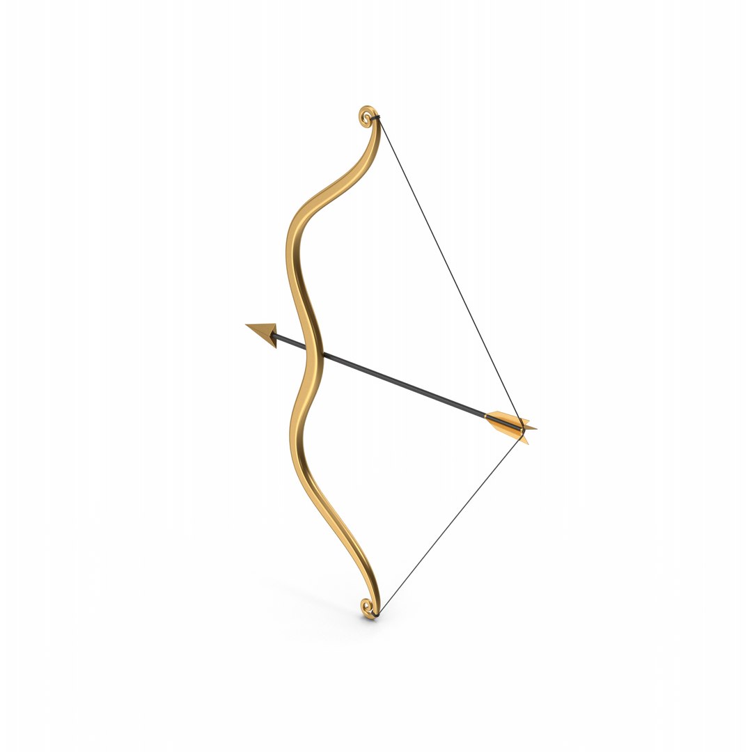 Gold Arrow And Bow 3D Model - TurboSquid 2220884