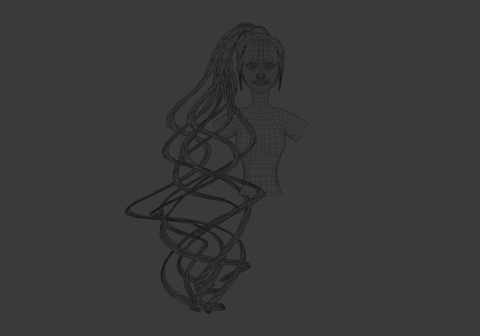 Braids Female Hair 3D Model - TurboSquid 1944451
