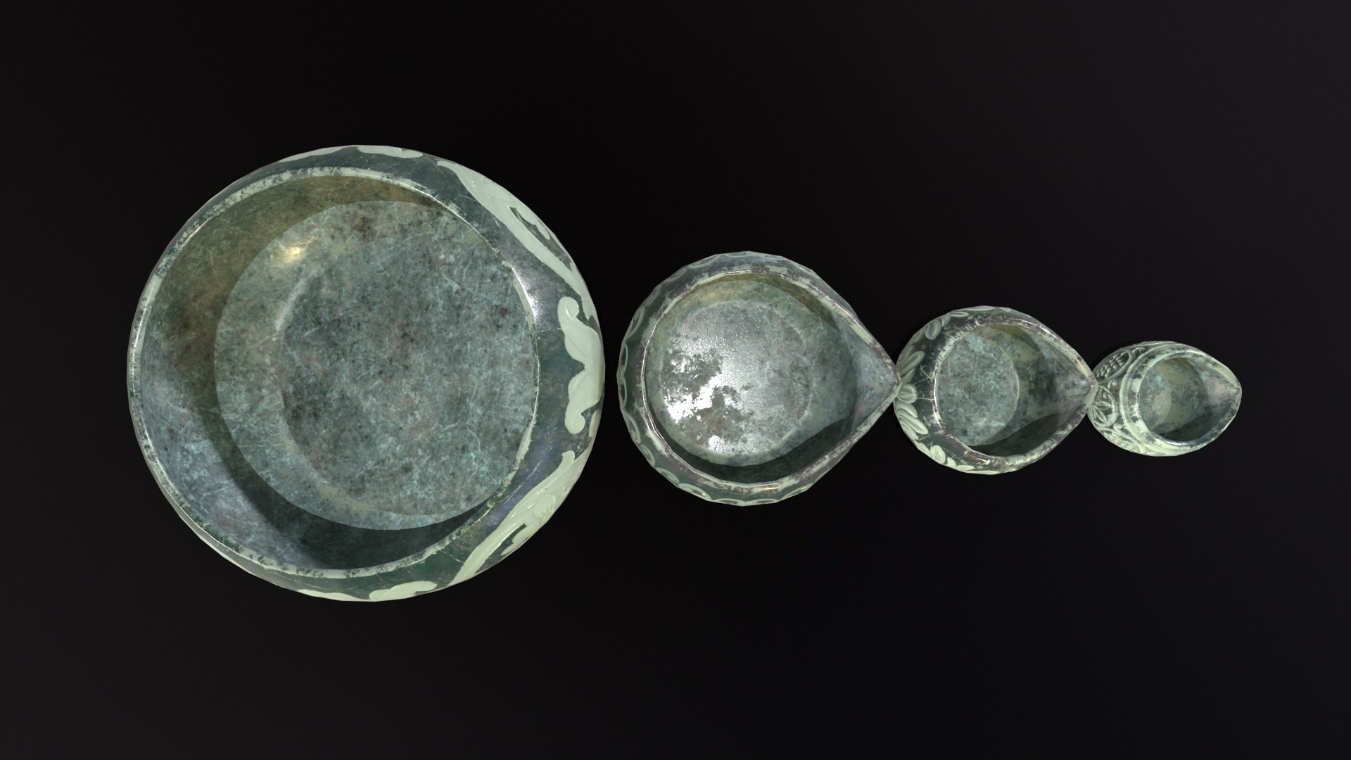 Green Marble Pots 3D model - TurboSquid 2150189