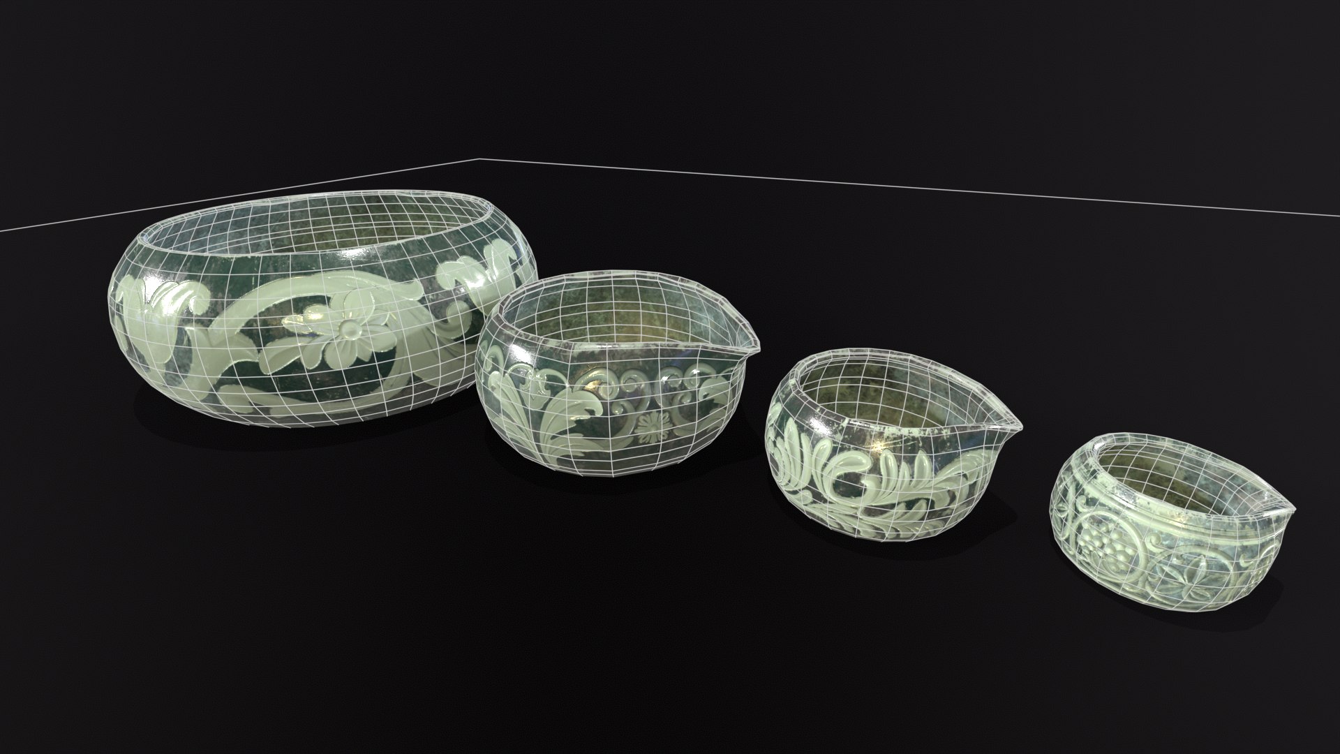 Green Marble Pots 3D model - TurboSquid 2150189