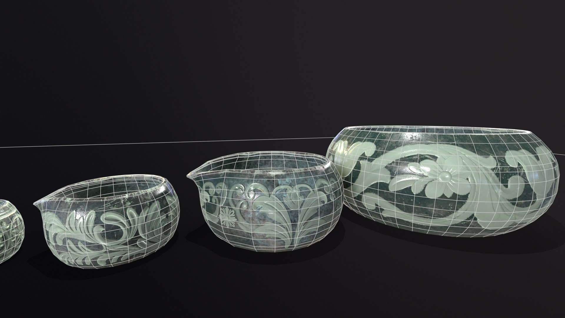 Green Marble Pots 3D model - TurboSquid 2150189
