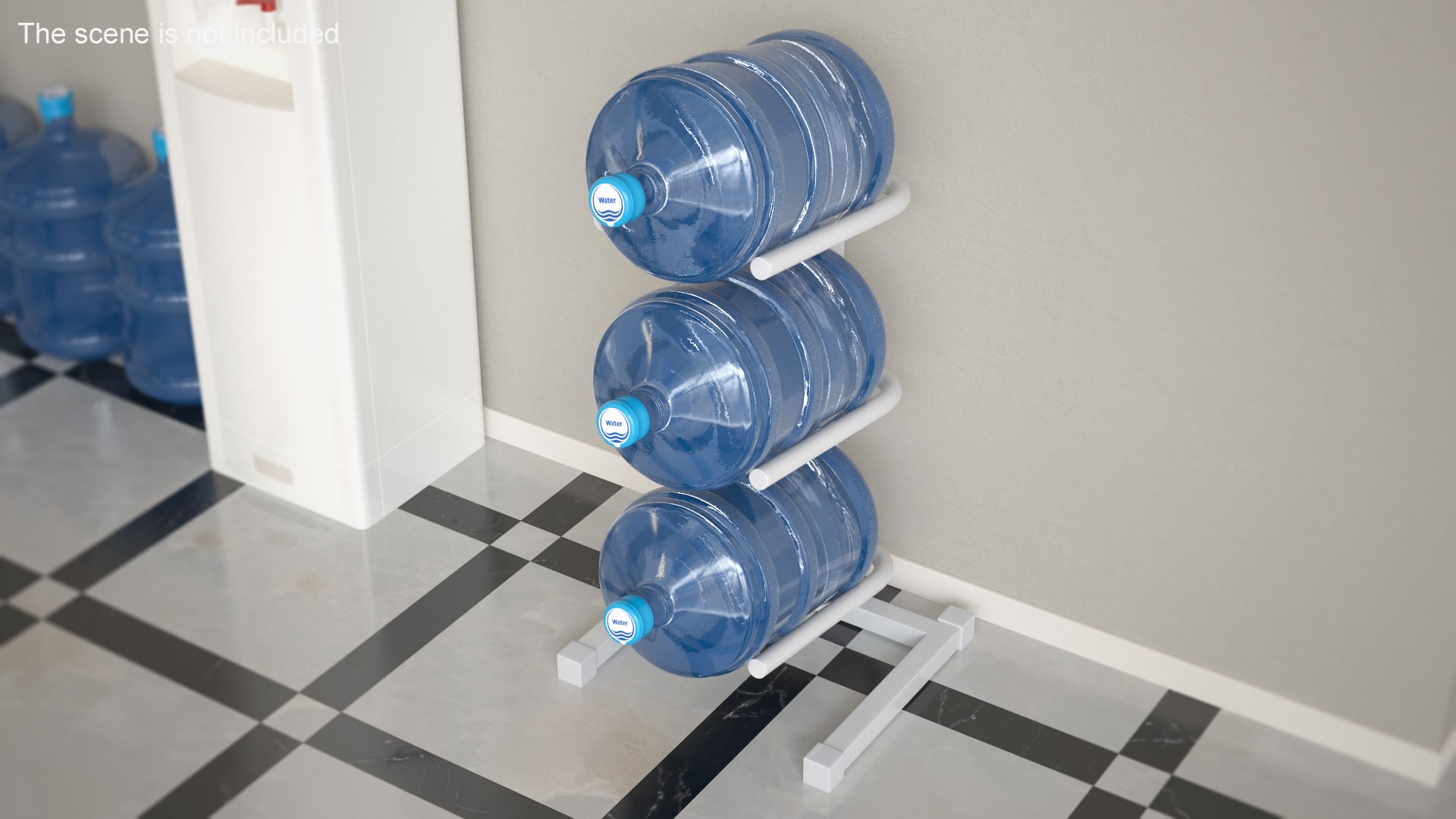 3D 3 Tier Water Jug Rack White Model - TurboSquid 2083575