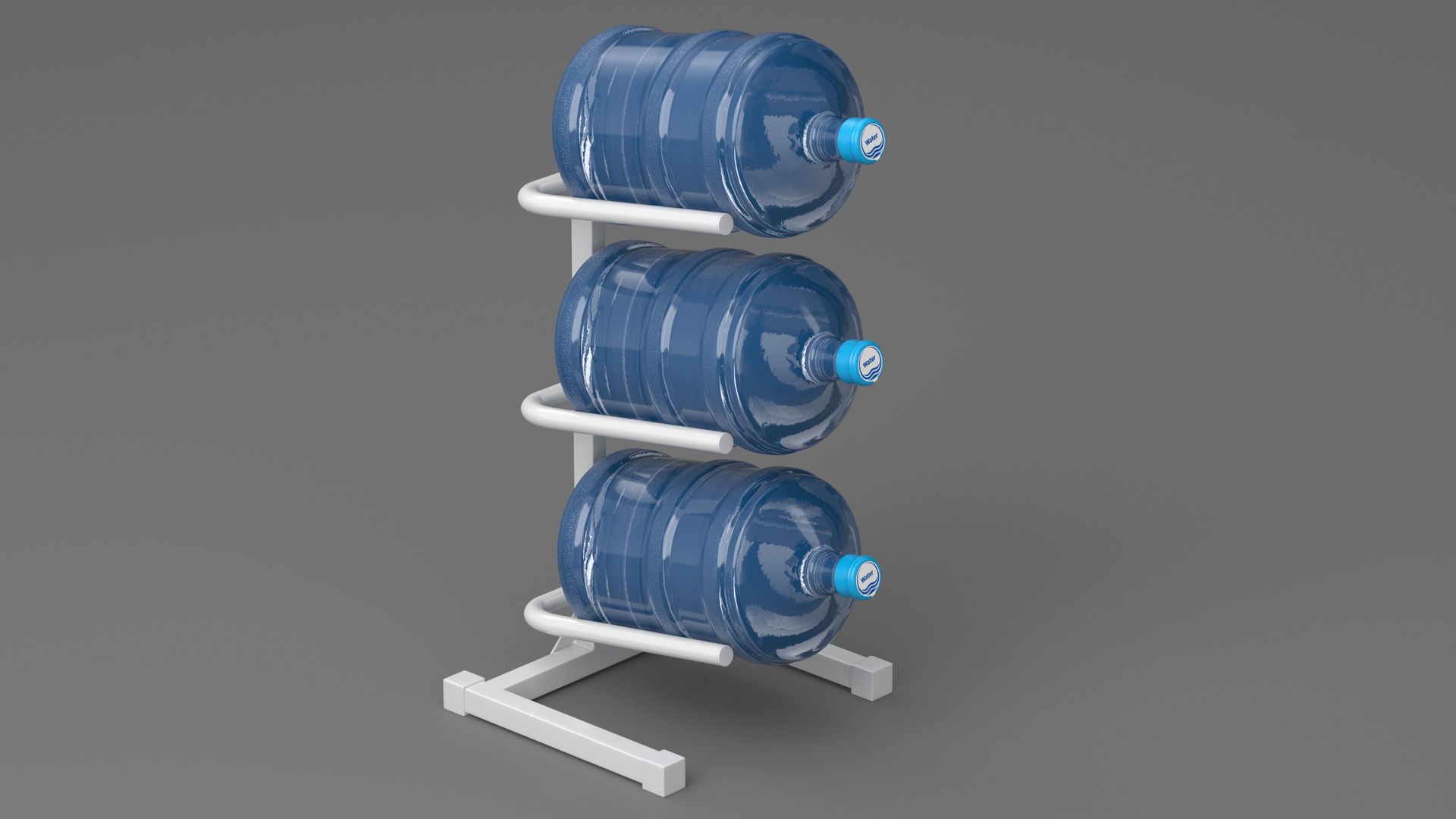 3D 3 Tier Water Jug Rack White Model - TurboSquid 2083575