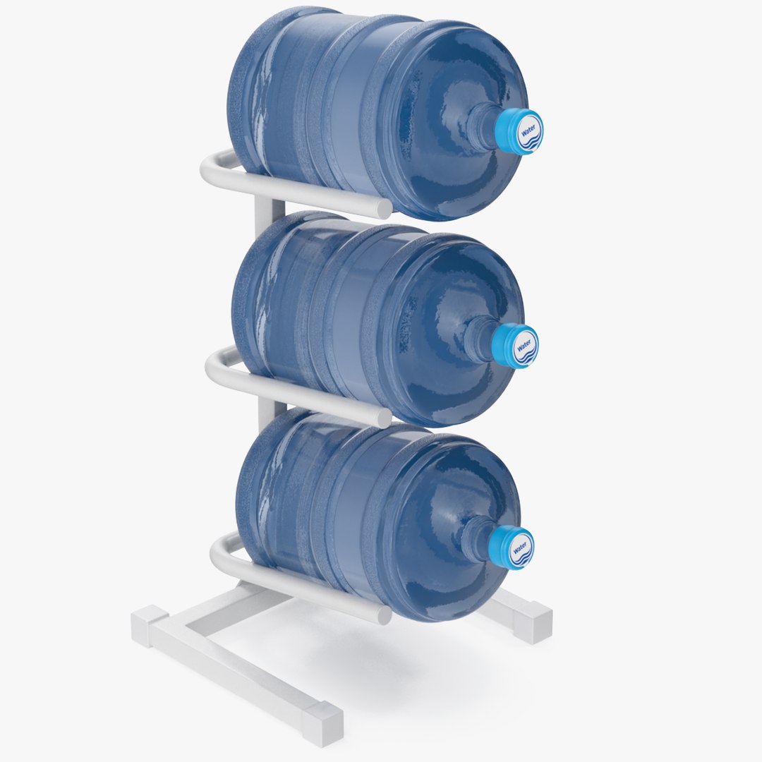 3D 3 Tier Water Jug Rack White model - TurboSquid 2083575
