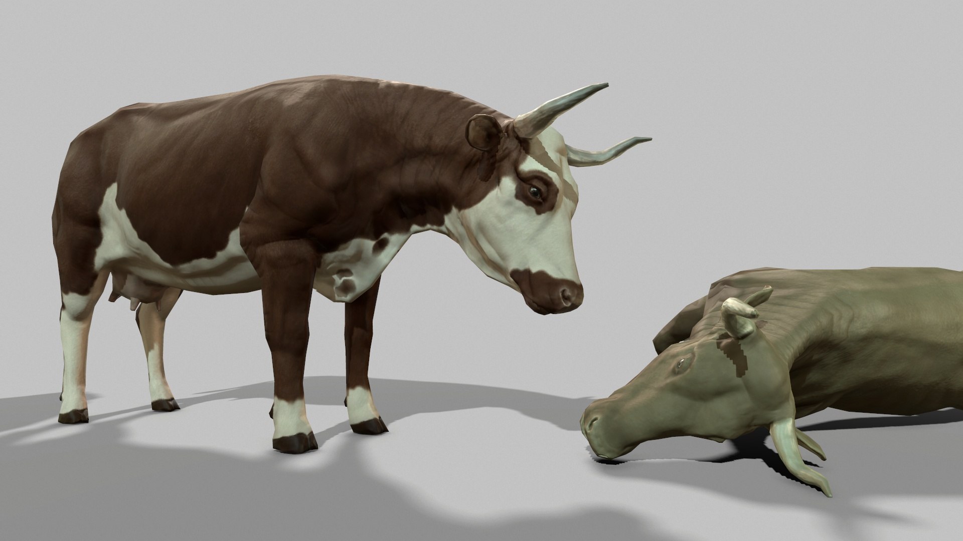 3D Animated Cow Low-poly model - TurboSquid 1838949
