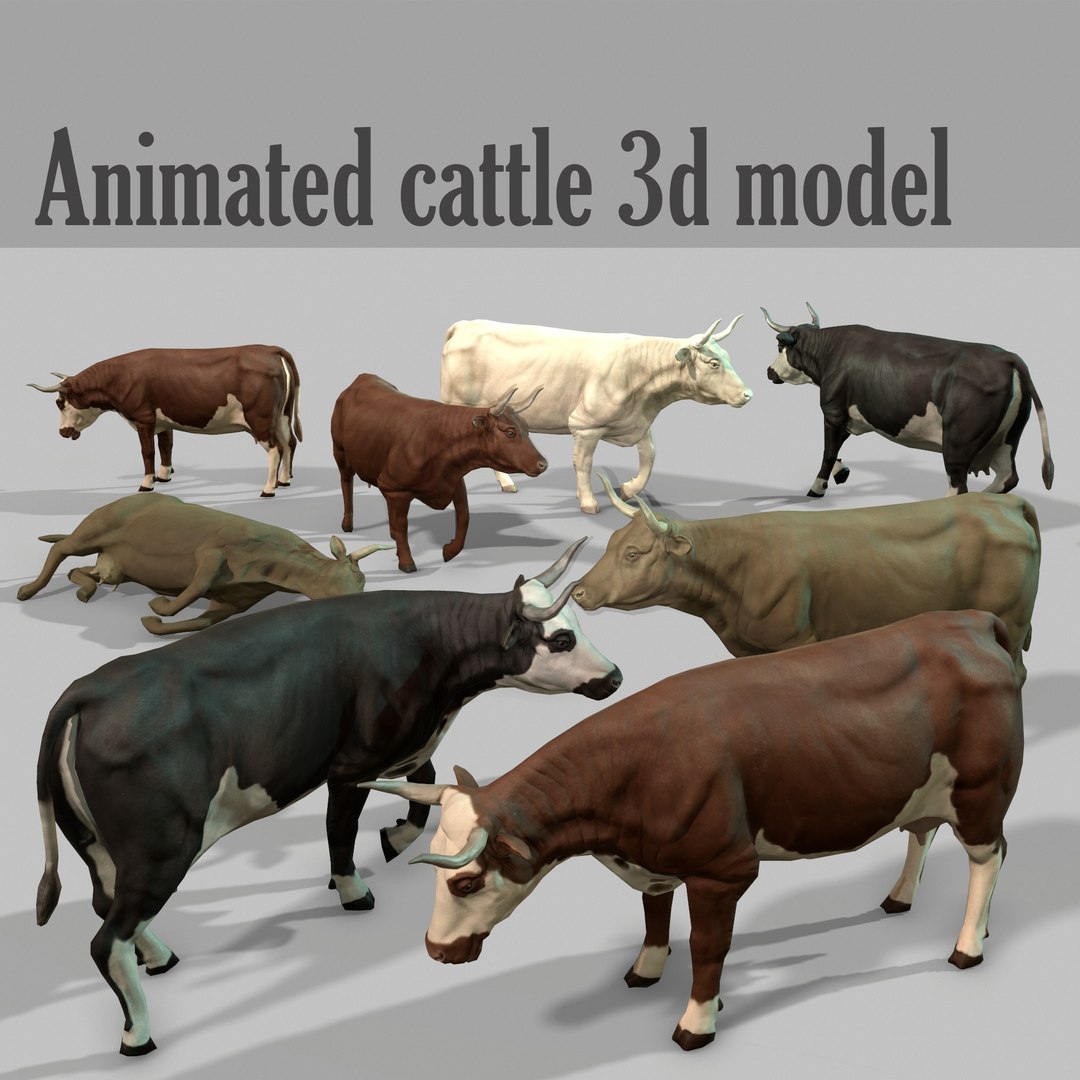 3D Animated Cow Low-poly model - TurboSquid 1838949