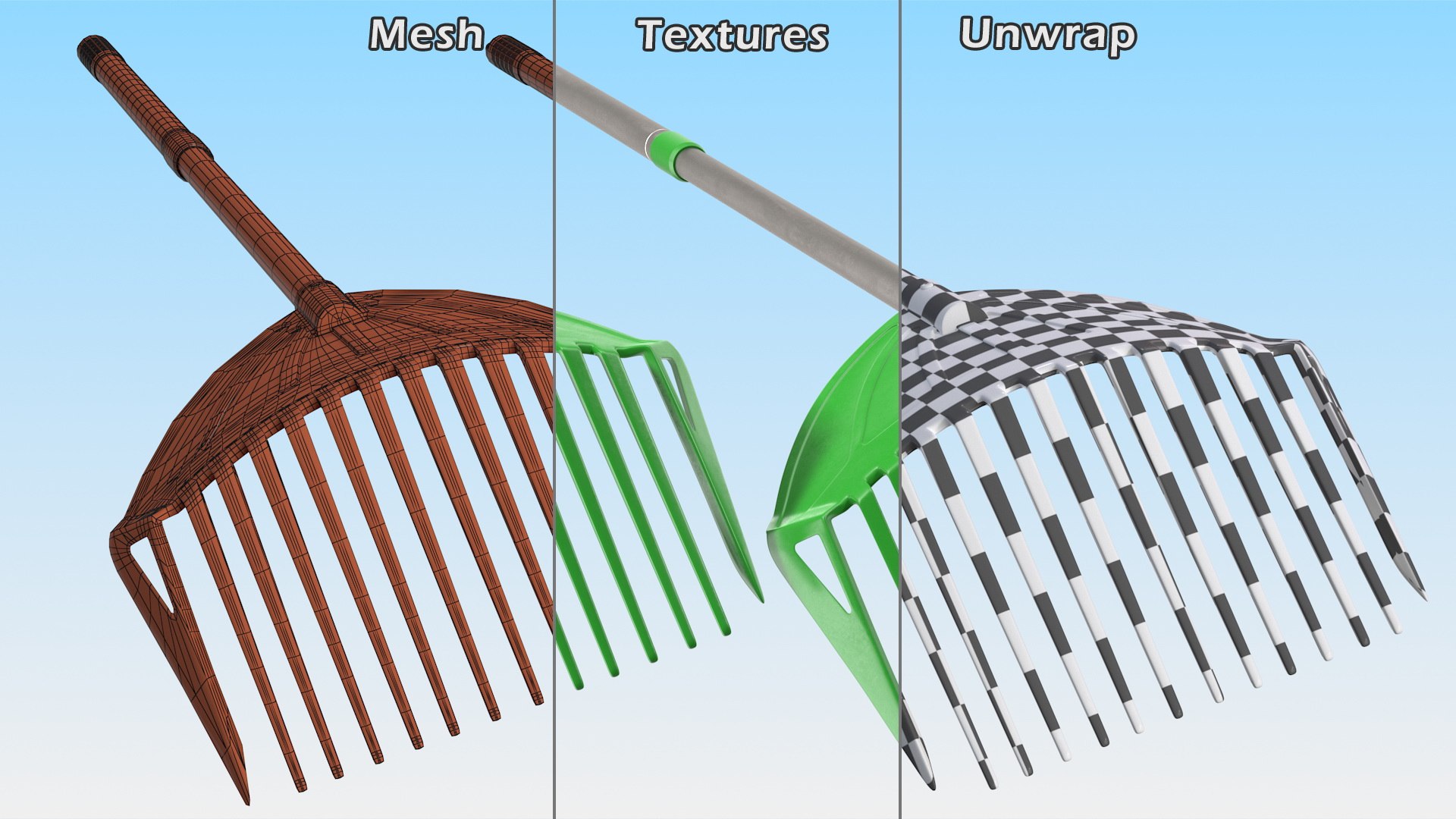 Multipurpose Combined Rake Shovel 3D - TurboSquid 1681721