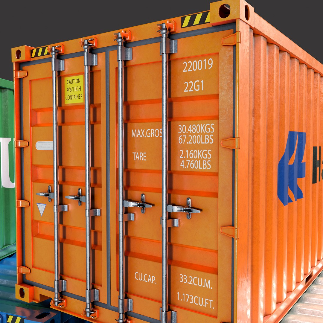 3D 20Ft Containers Low-poly Model - TurboSquid 2025332