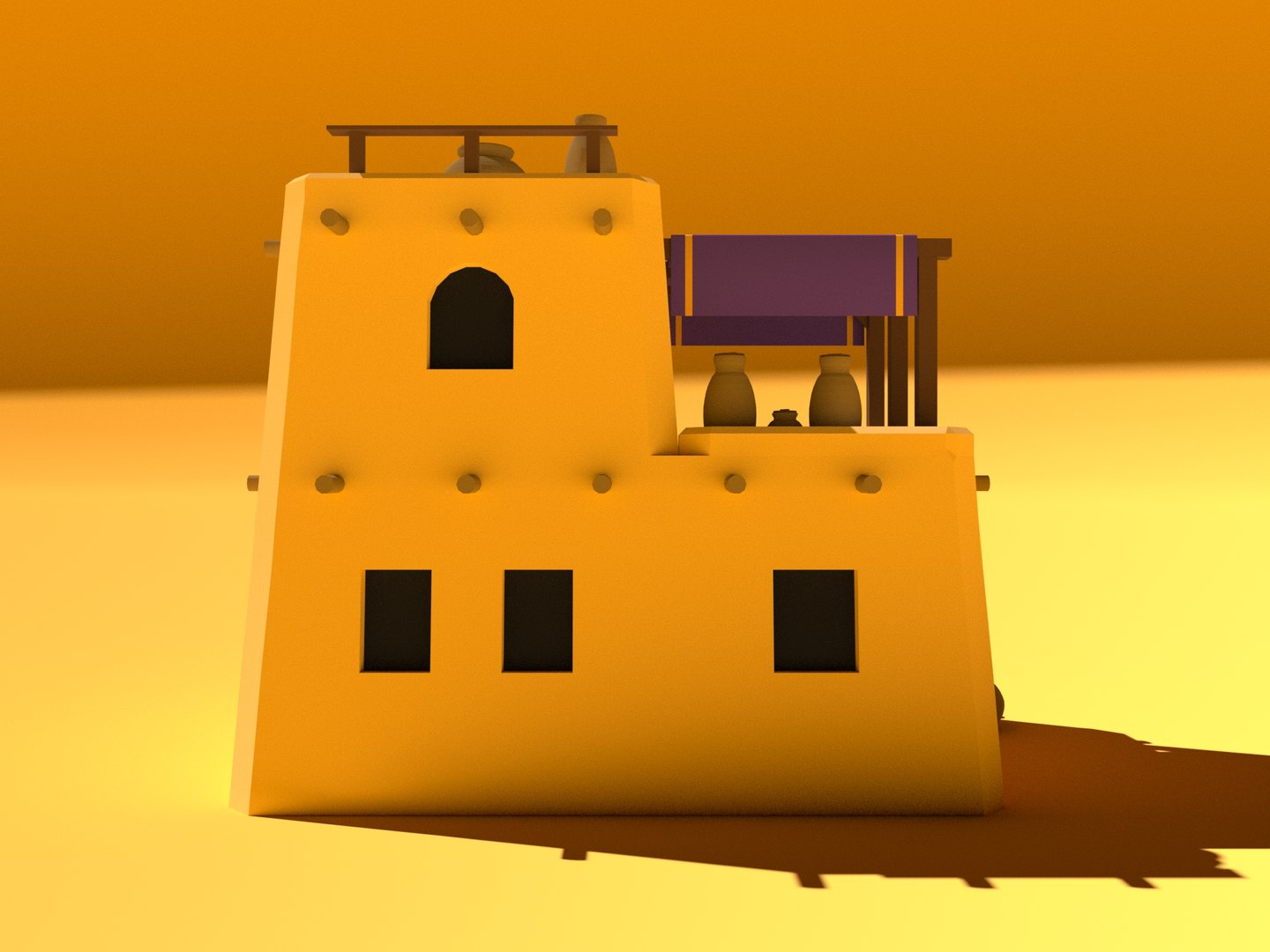 3D Cute Cartoon Desert House Low Poly - TurboSquid 1975514