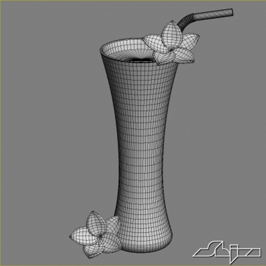 3d Model Of Cocktail Drink Scene