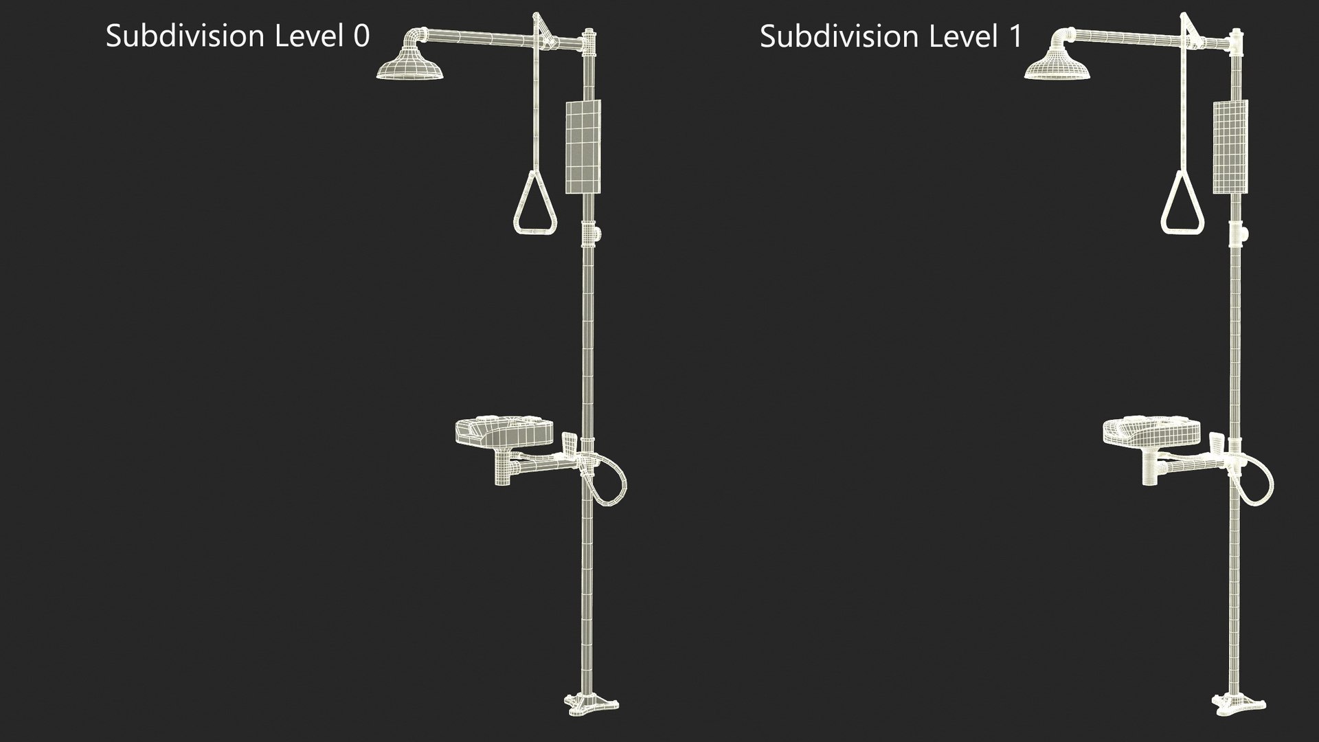 Emergency Shower And Eye Wash Yellow 3D Model - TurboSquid 2061422