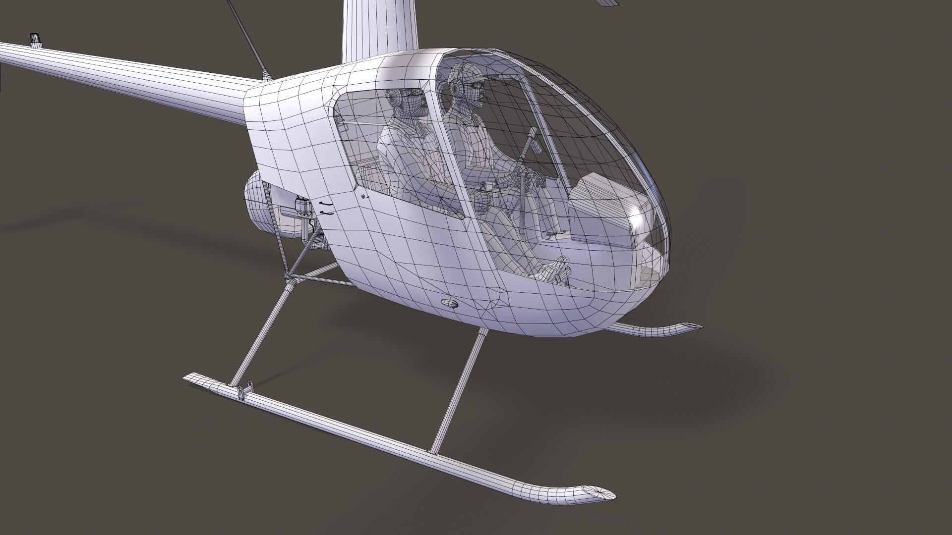 3D Model Robinson R22 Blue Basic Animation - TurboSquid 1852462