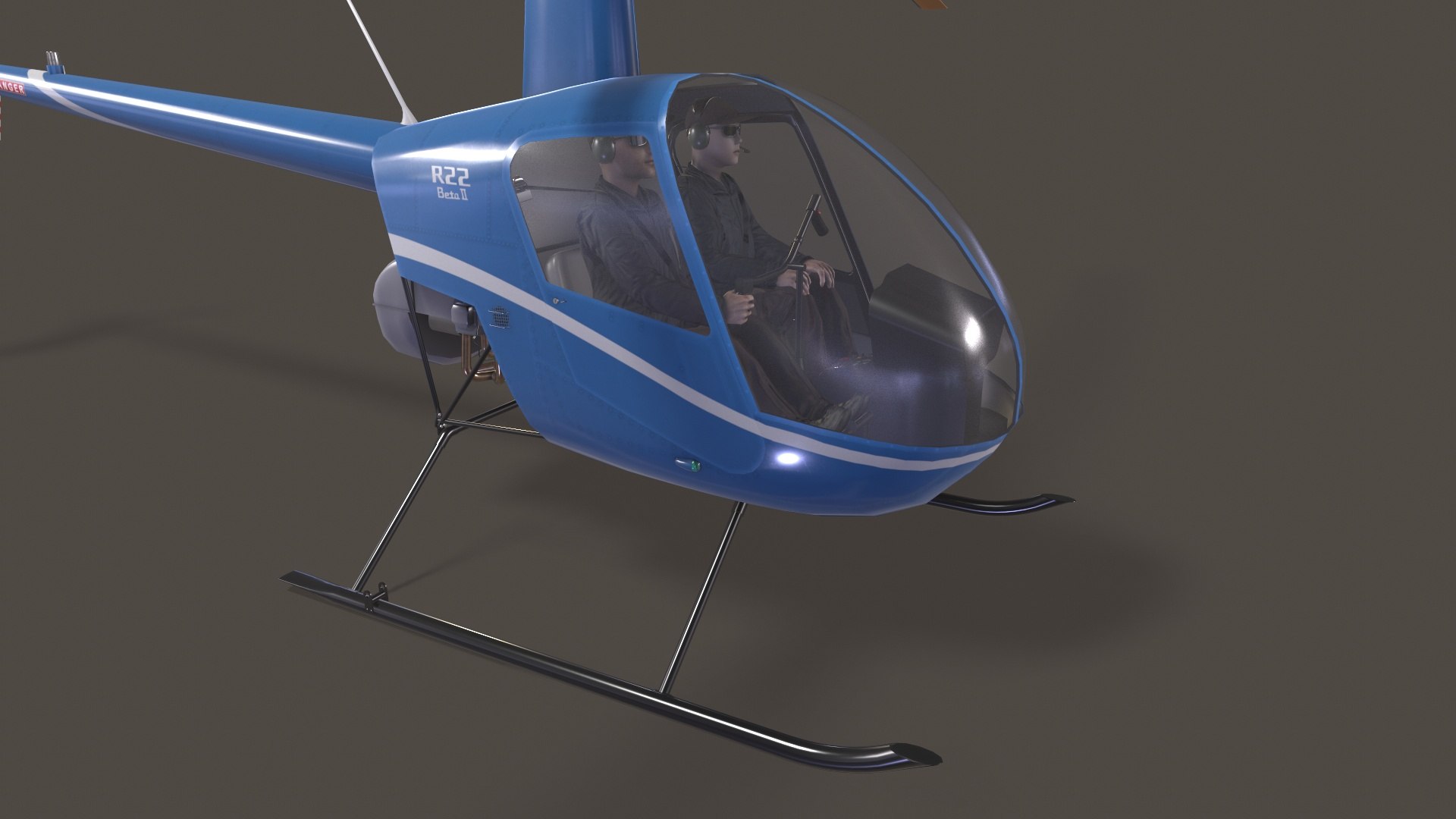 3D Model Robinson R22 Blue Basic Animation - TurboSquid 1852462