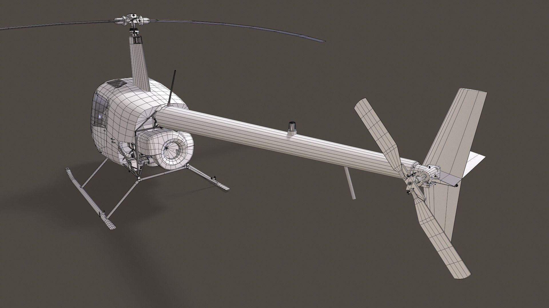 3D Model Robinson R22 Blue Basic Animation - TurboSquid 1852462