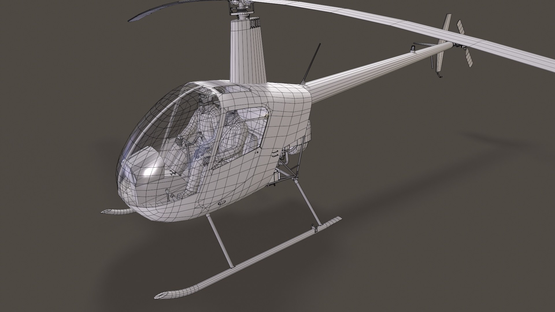 3D Model Robinson R22 Blue Basic Animation - TurboSquid 1852462