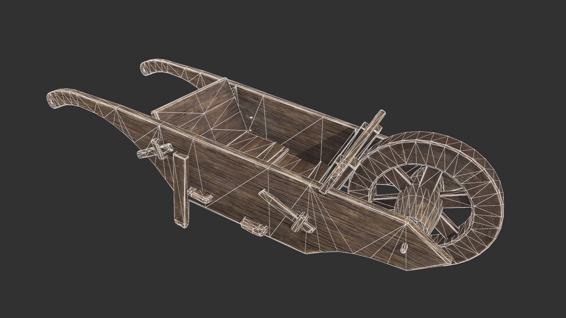 3D Wooden Wheelbarrow Model - TurboSquid 1949043
