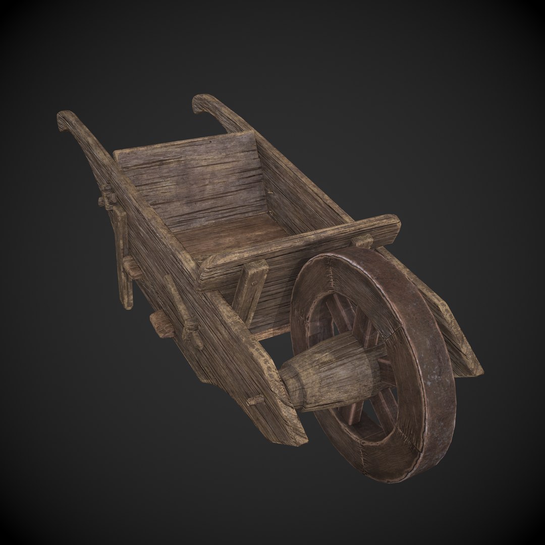 3D Wooden Wheelbarrow Model - TurboSquid 1949043