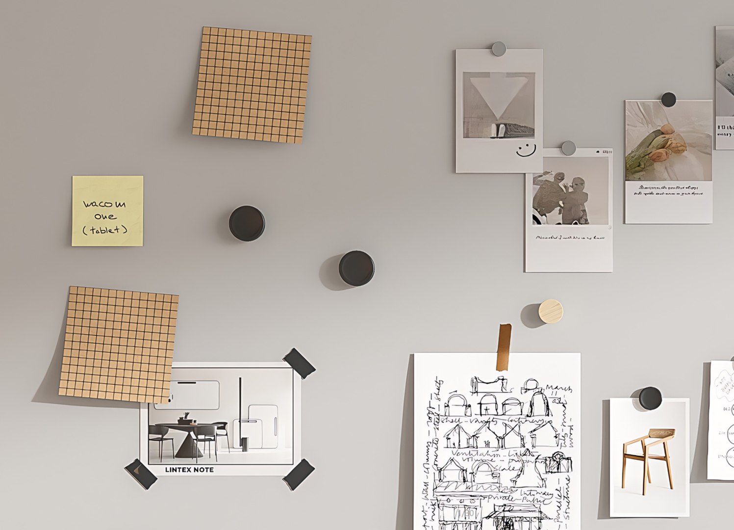 Pin Notice Board Sticky Notes Cork Board 3D Model - TurboSquid 2419300