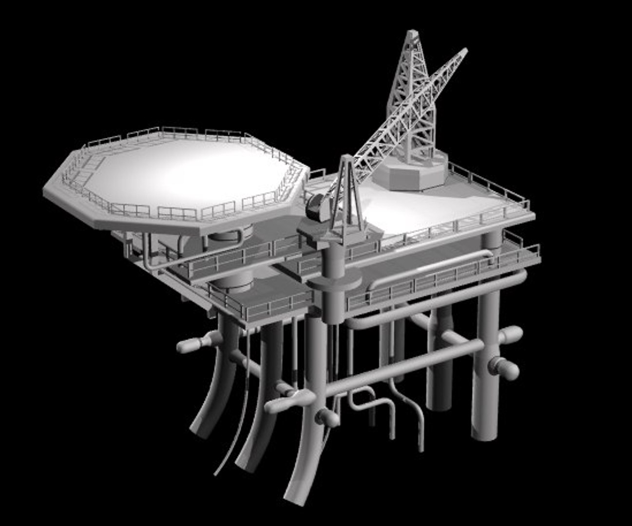 3d oil rig model