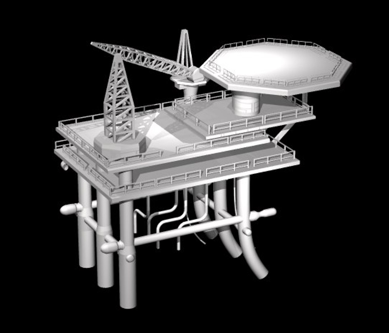 3d oil rig model
