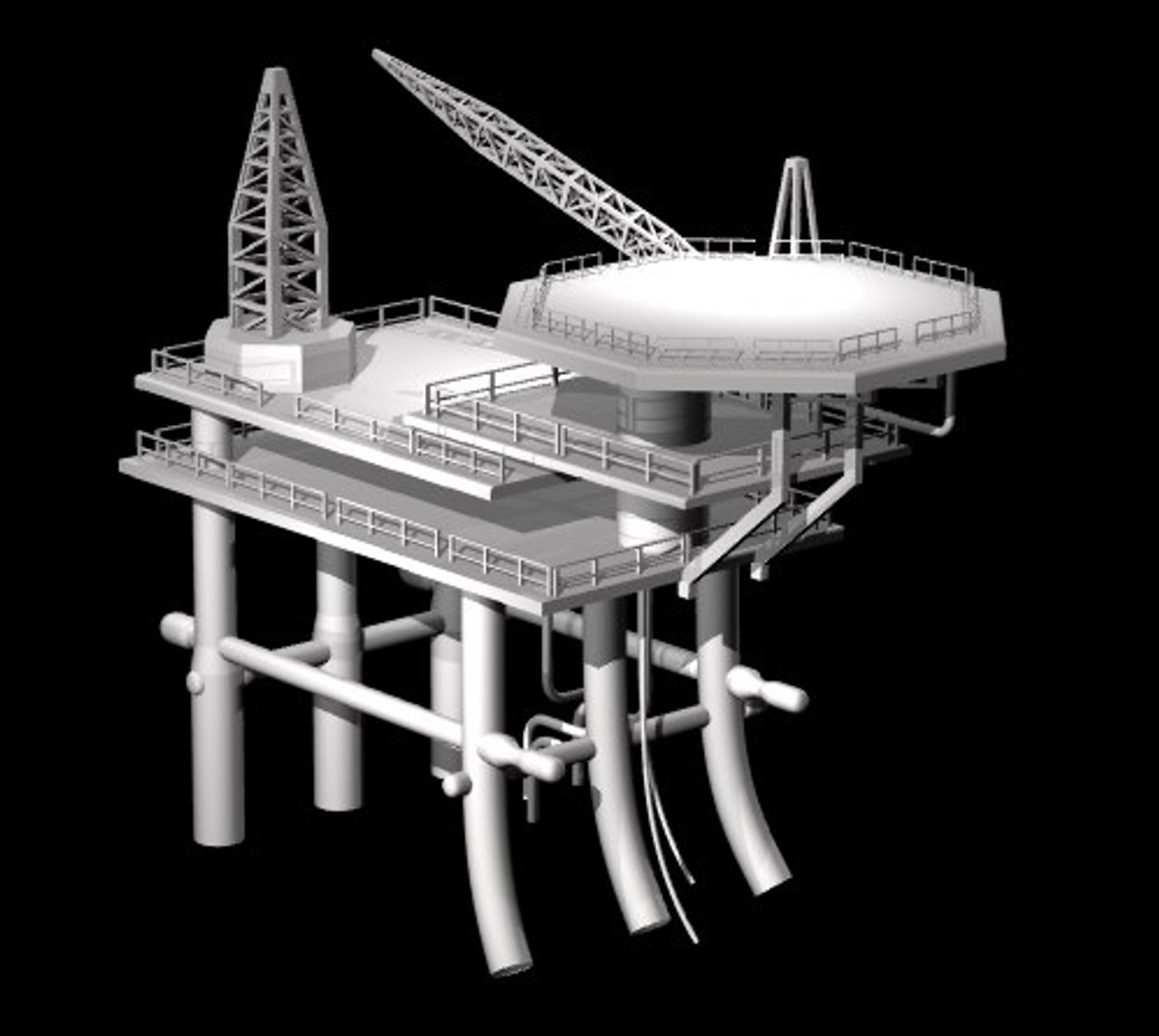 3d oil rig model