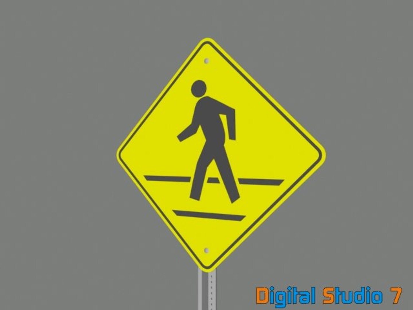 3d Model Cross Walk Sign