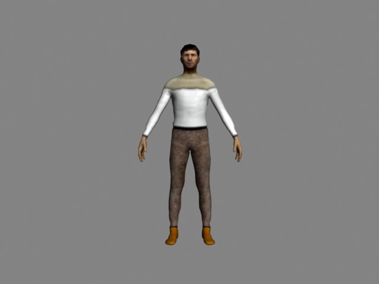 3d Human Peasant Character Model