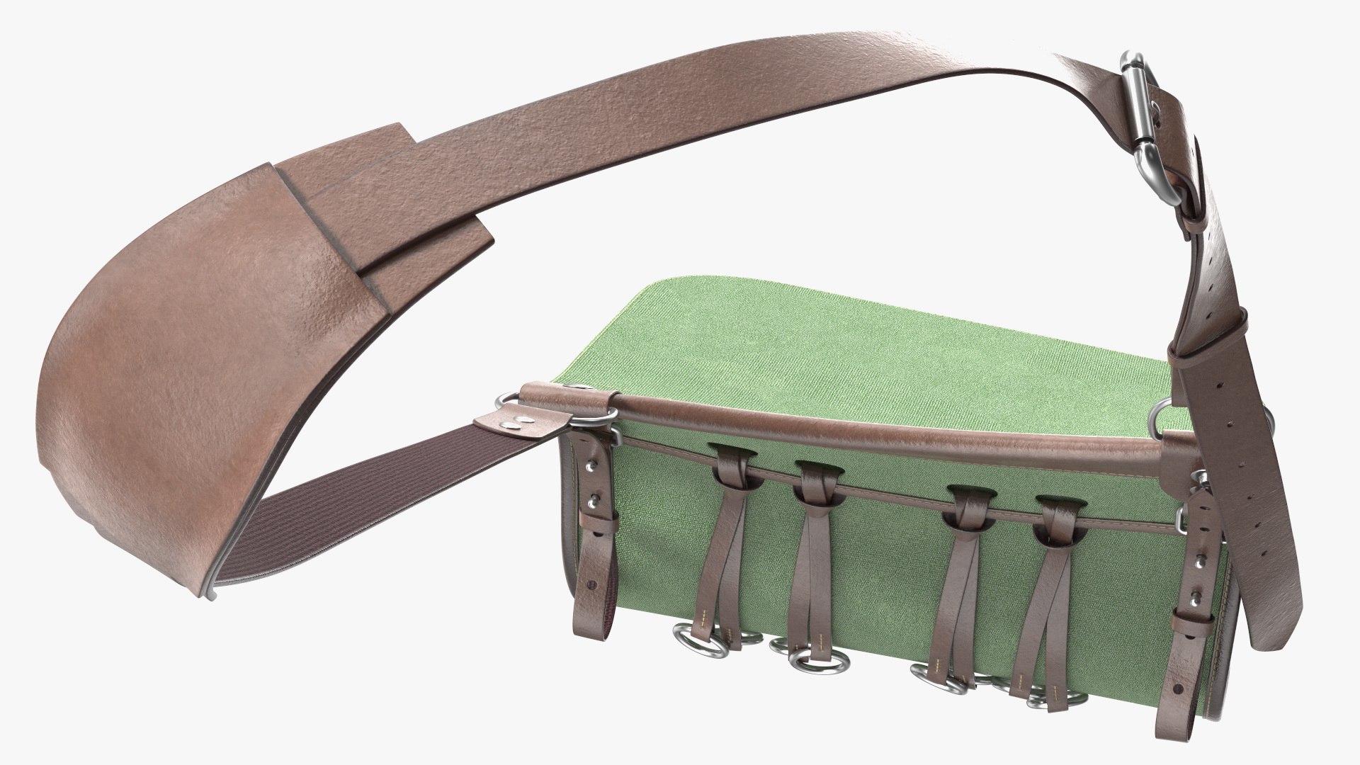 Green Vintage Leather Hunting Crossbody Bag 3D Model - TurboSquid 1958183