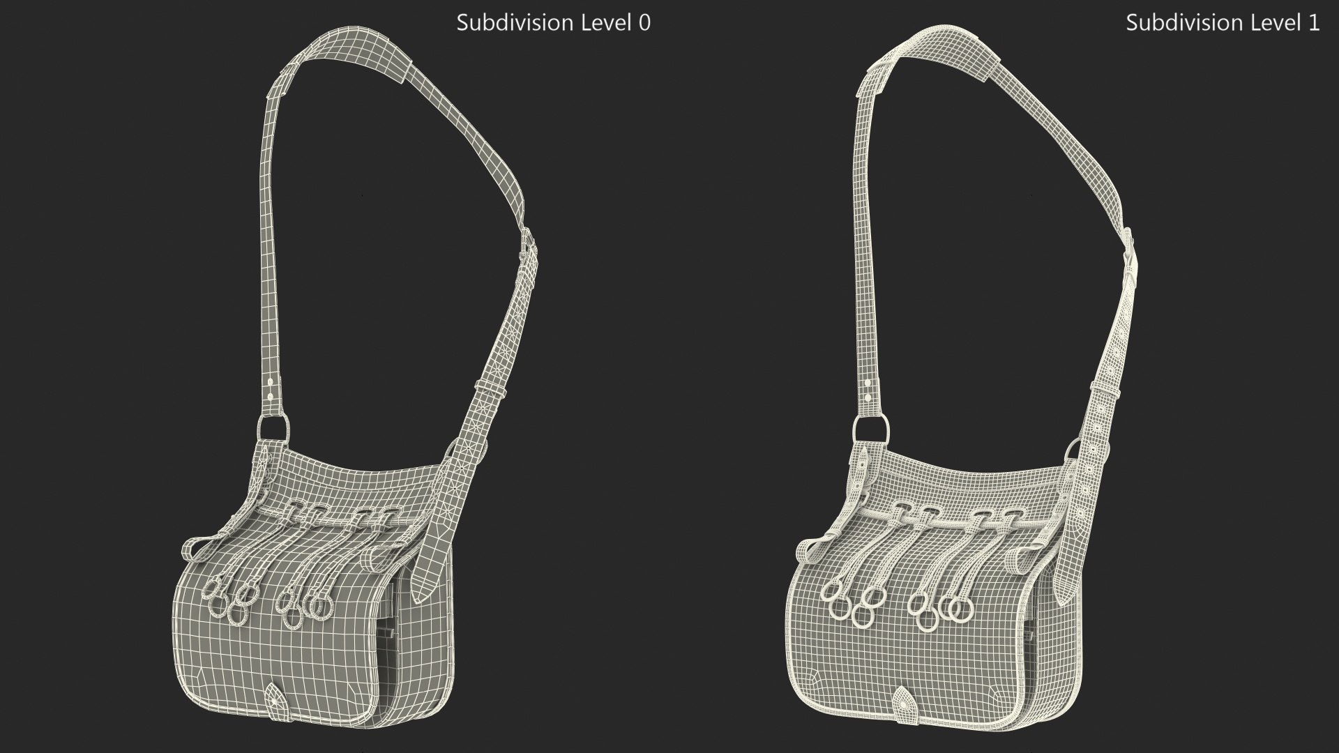 Green Vintage Leather Hunting Crossbody Bag 3D Model - TurboSquid 1958183