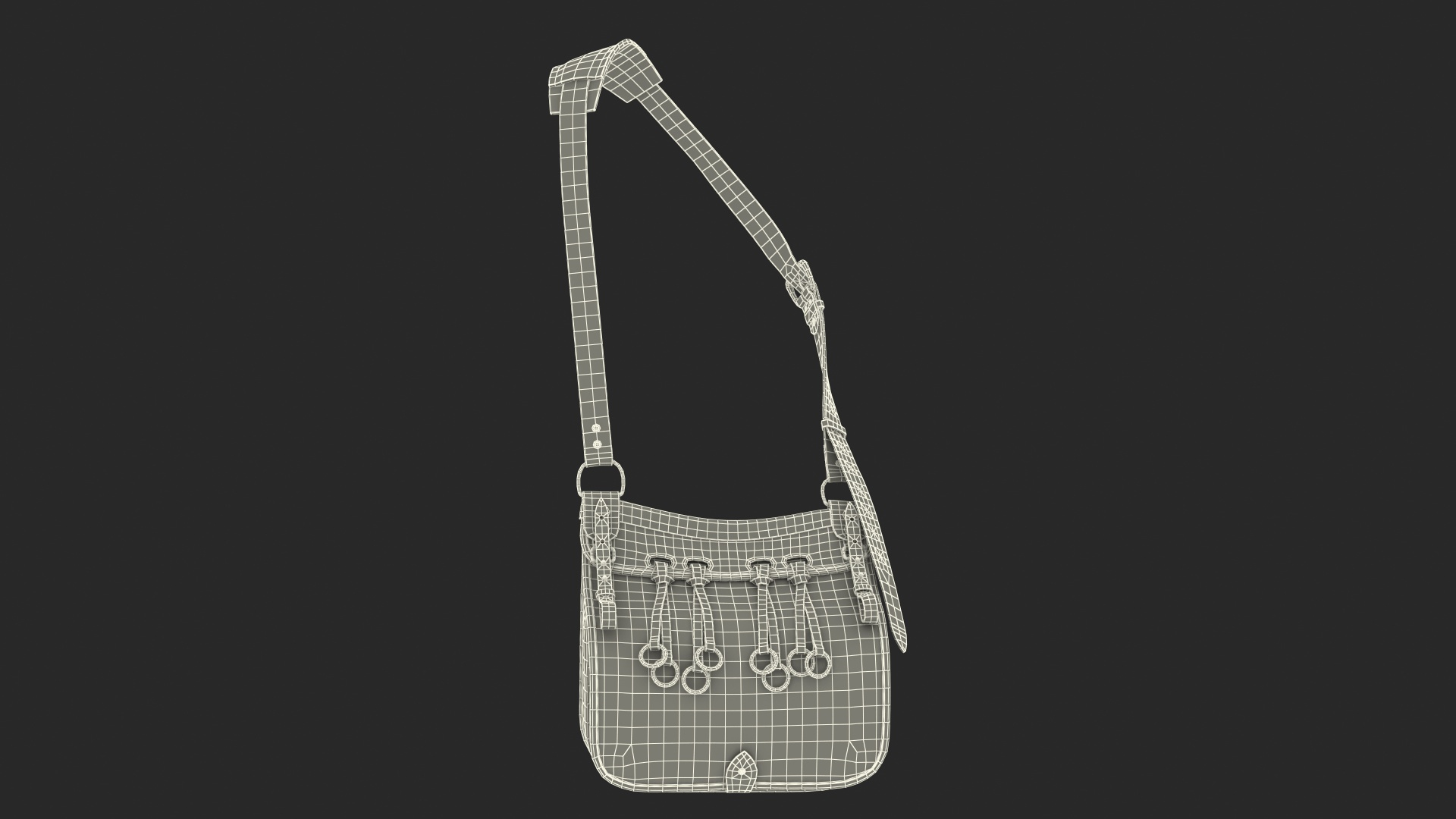 Green Vintage Leather Hunting Crossbody Bag 3D Model - TurboSquid 1958183