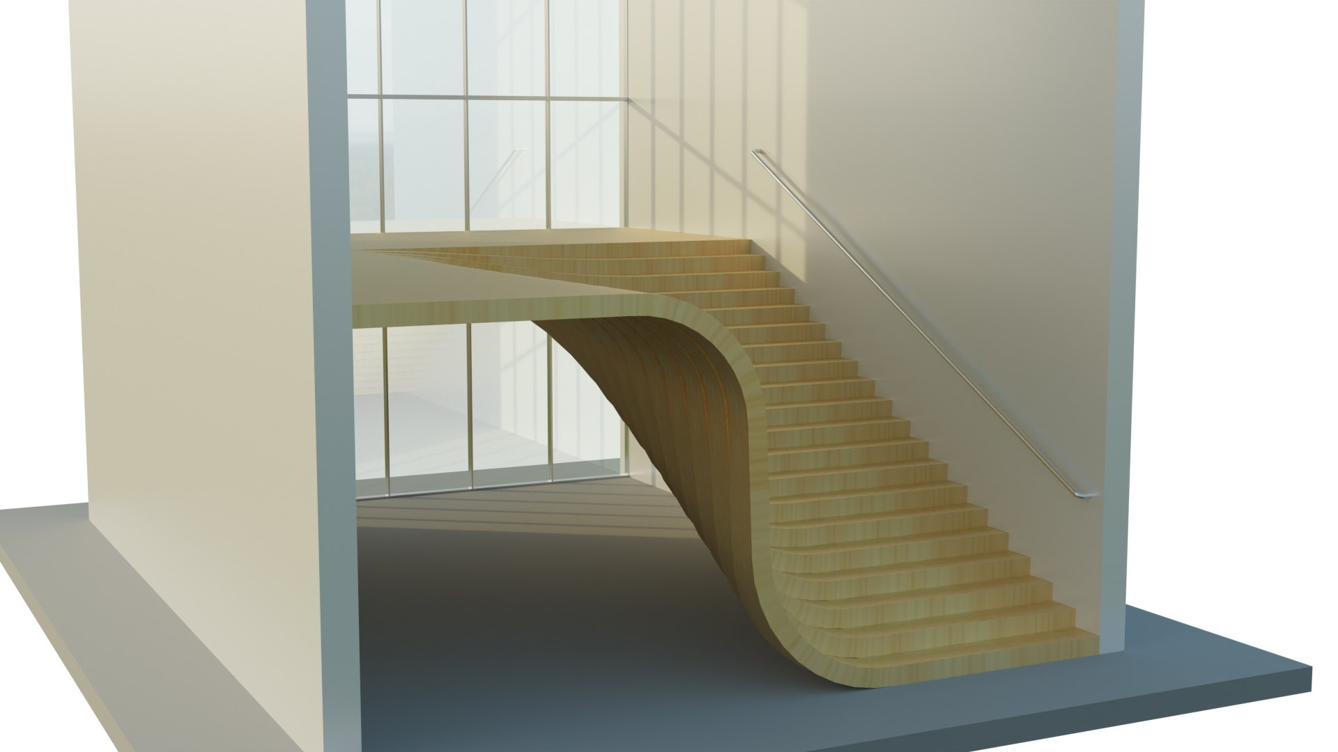 3D Smooth Wavy Floating Stairs Model - TurboSquid 2177240