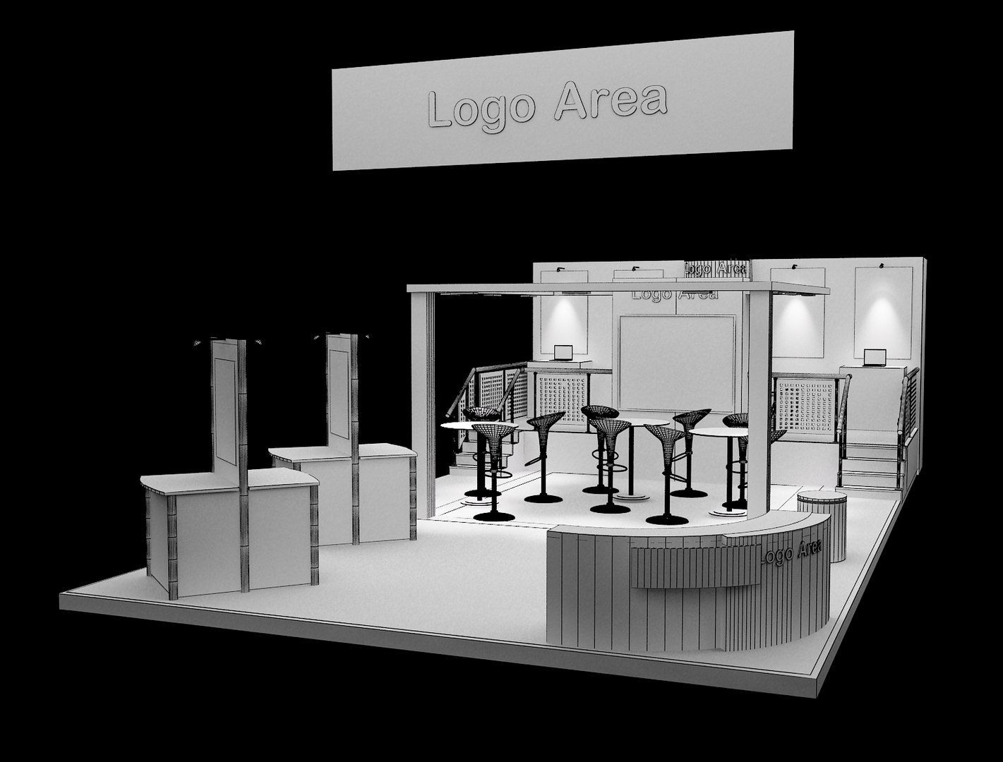 3D stand exhibition booth model - TurboSquid 1534361