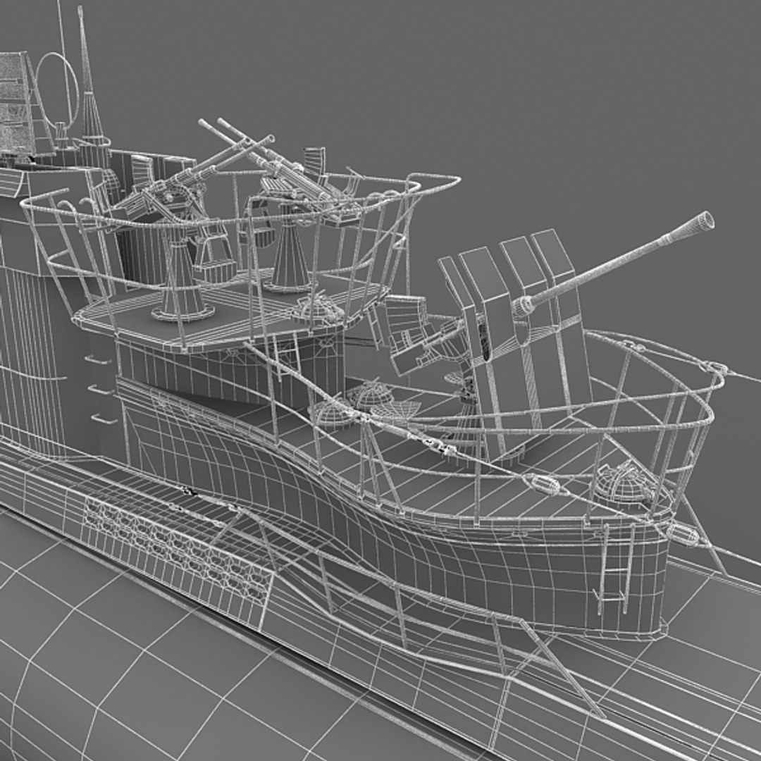 3d German Type Vii U-boat Model