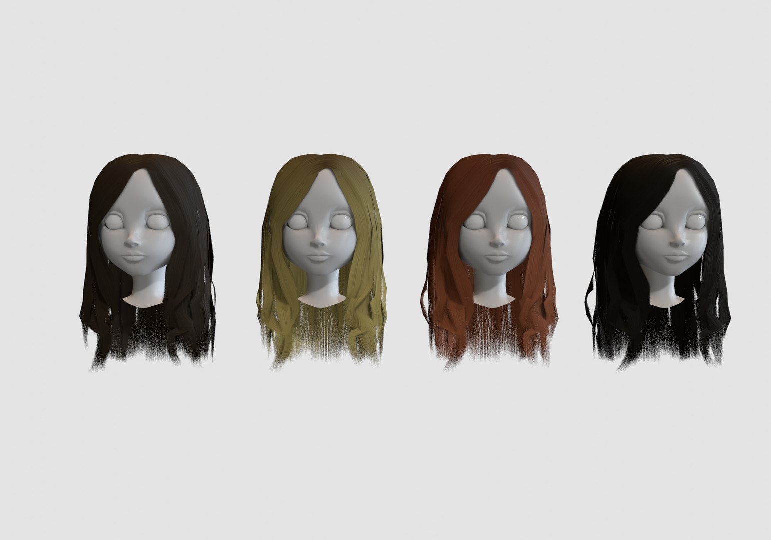 3D Hairstyle In 4 Colors Model - TurboSquid 1899633