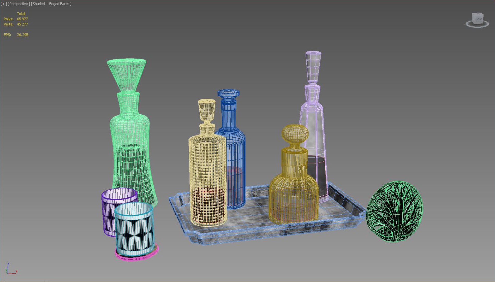 Glass decanters set 3D - TurboSquid 1495762